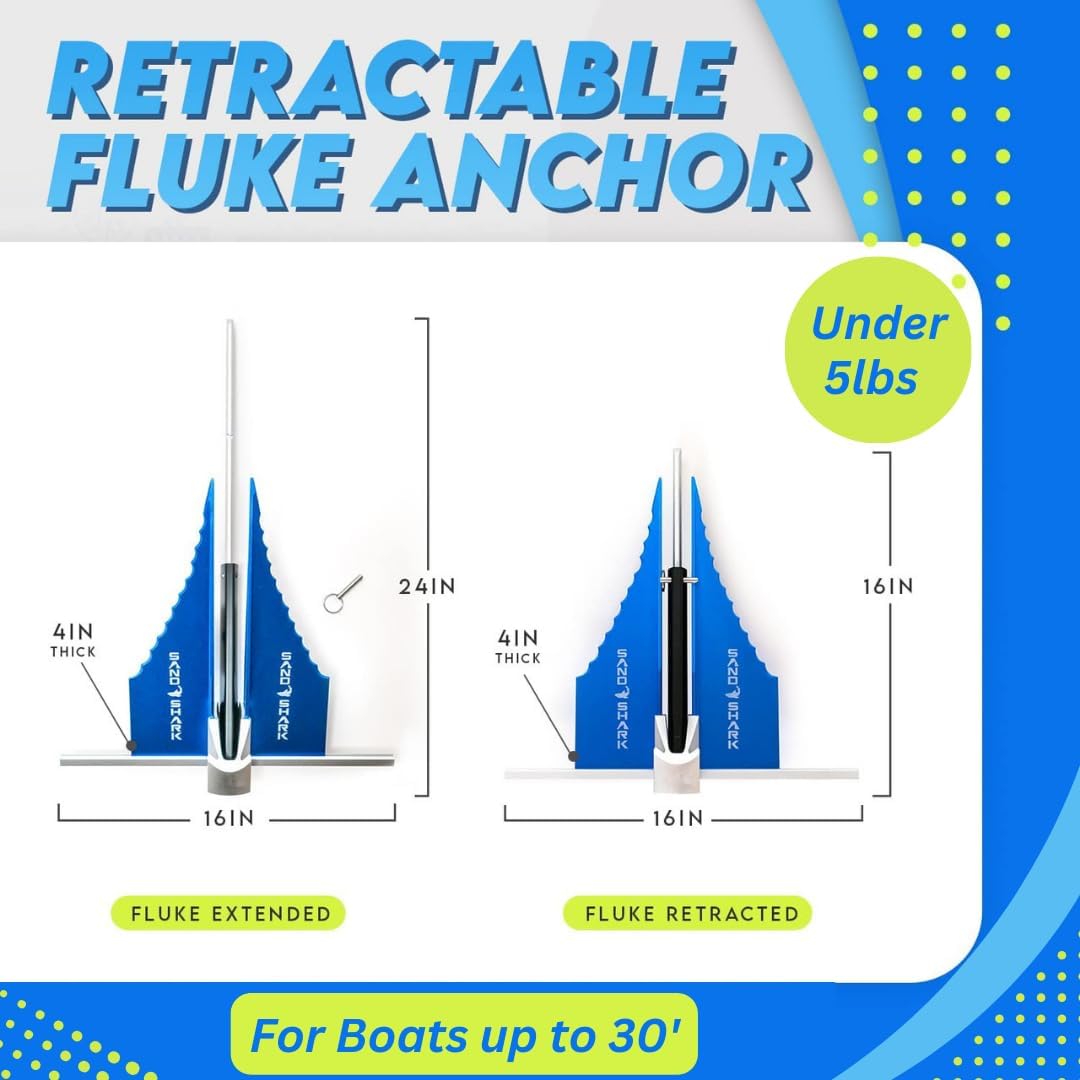 Fluke Anchor by Sandshark – Premium Anchor for Boats & Pontoons – Sand ...
