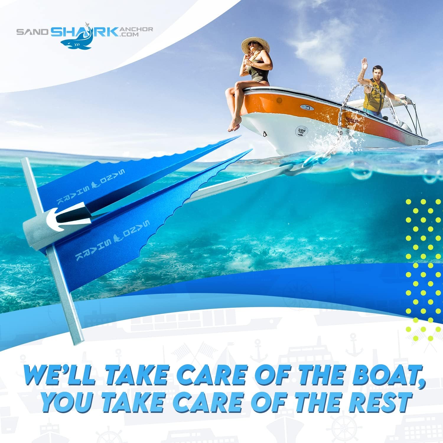 Fluke Anchor by Sandshark – Premium Anchor for Boats & Pontoons – Sand ...