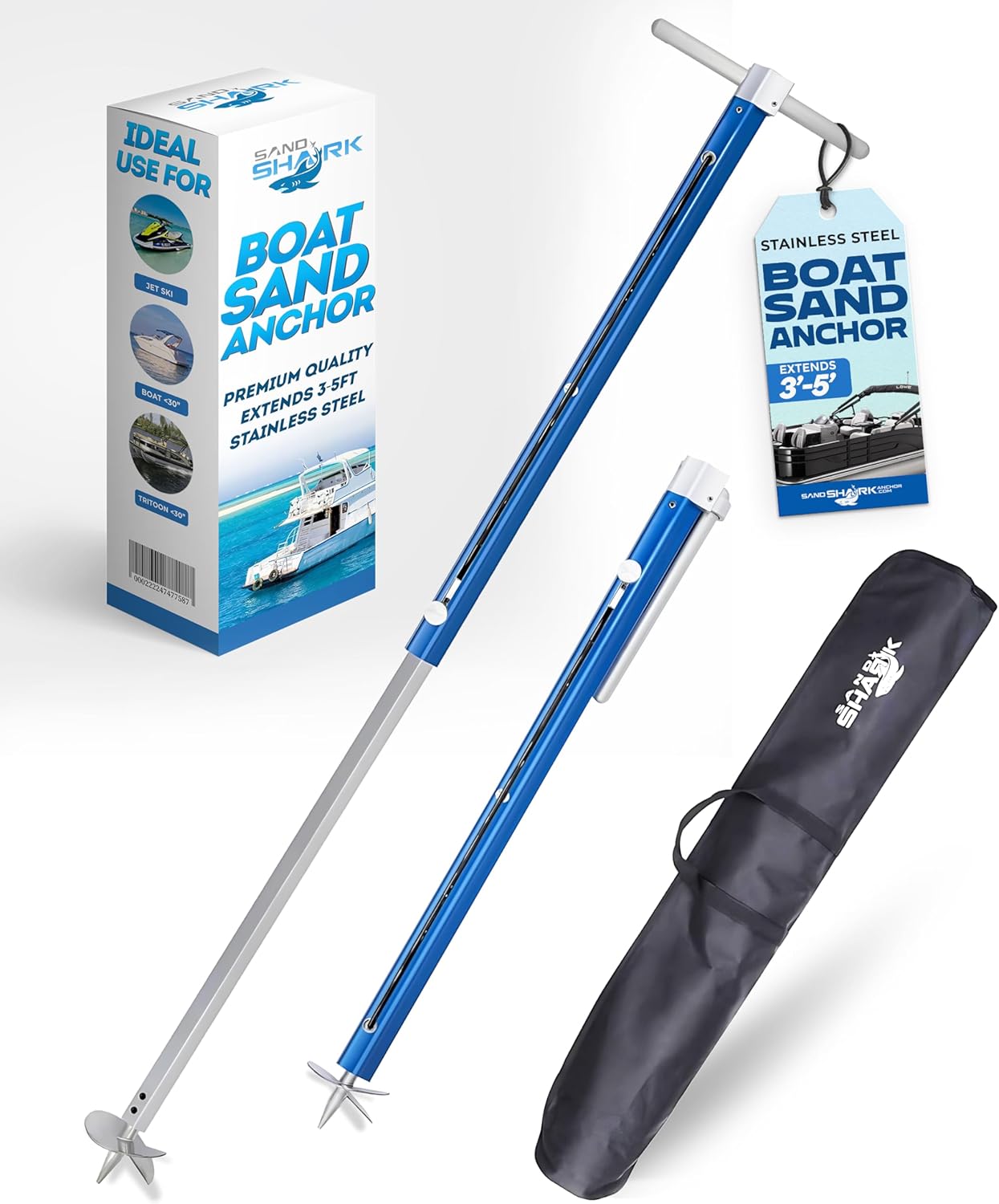 Ultimate XL – Heavy-Duty Anchor for Boats, Pontoons, Tritoons – Sand Shark Anchor