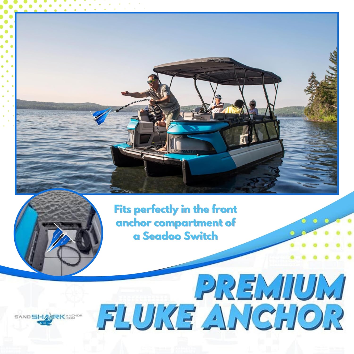 Fluke Anchor by Sandshark – Premium Anchor for Boats & Pontoons – Sand ...